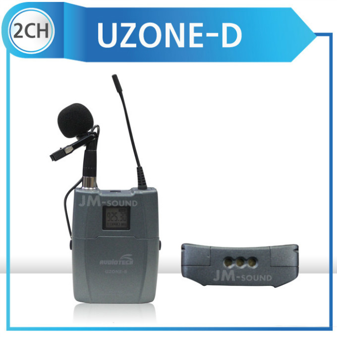 UZONE-D /핀마이크+헤드마이크(블랙)900MHz,PLL-48CH,가변형,배터리잔량표시,2채널,충전기별도구매 > 909호 오디오테크 | 준민전자